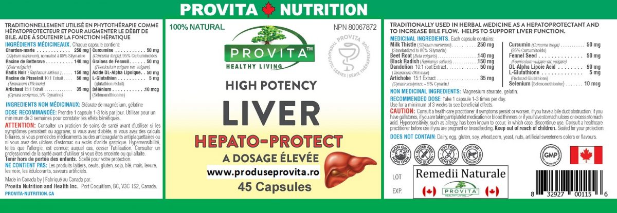Liver Forte Hepato-Protect – Tratament Naturist Steatoza Hepatica ...